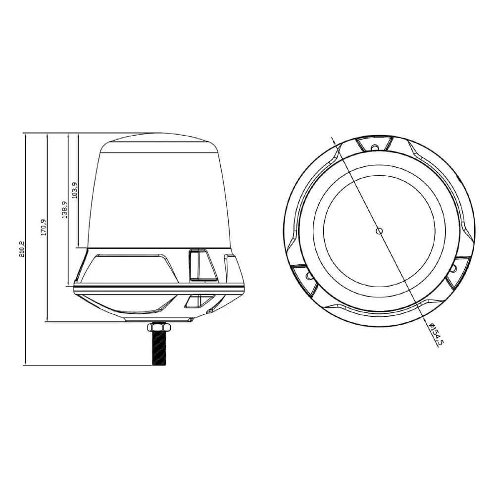 VISION X LED BEACON OPTITECH AMBER SINGLE BOLT MOUNT - Vision X Europe